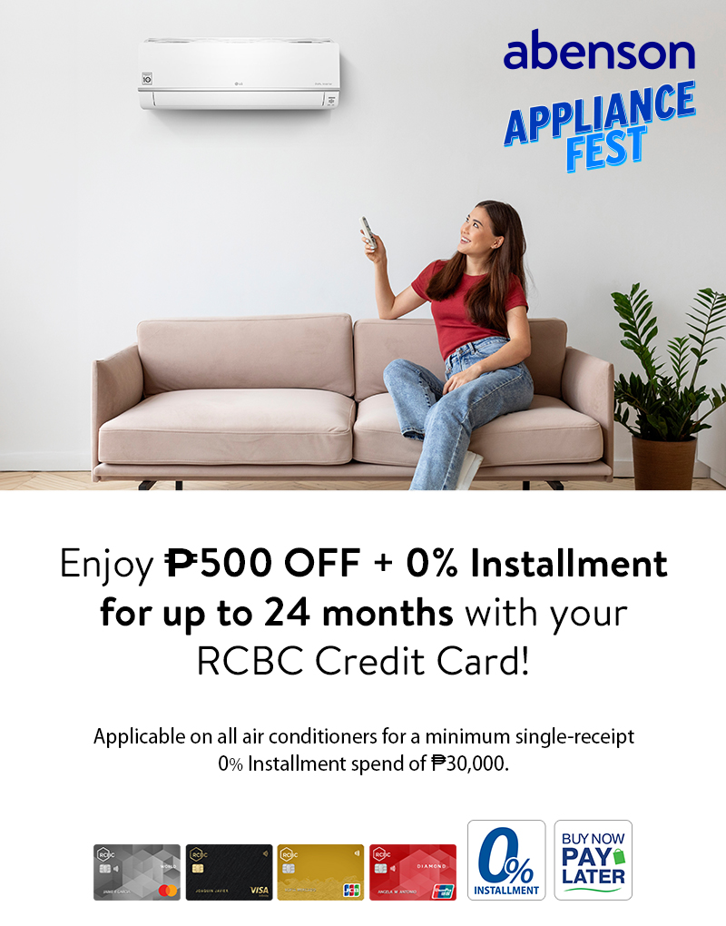 ₱500 OFF + 0% Installment at Abenson Appliance Fest