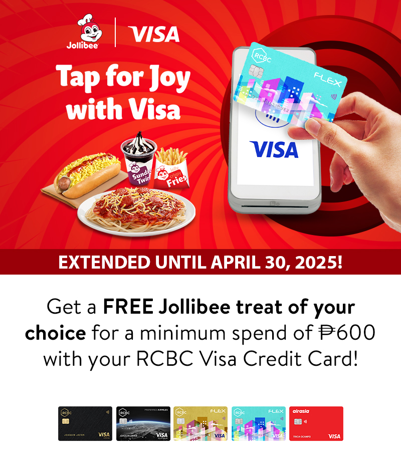 FREE Jollibee Treats with Visa| RCBC Credit Cards