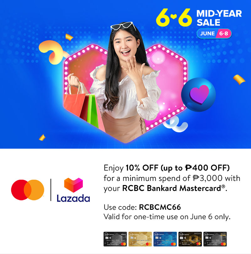 10% OFF at Lazada 6.6 Mid-Year Sale – RCBC Credit Card