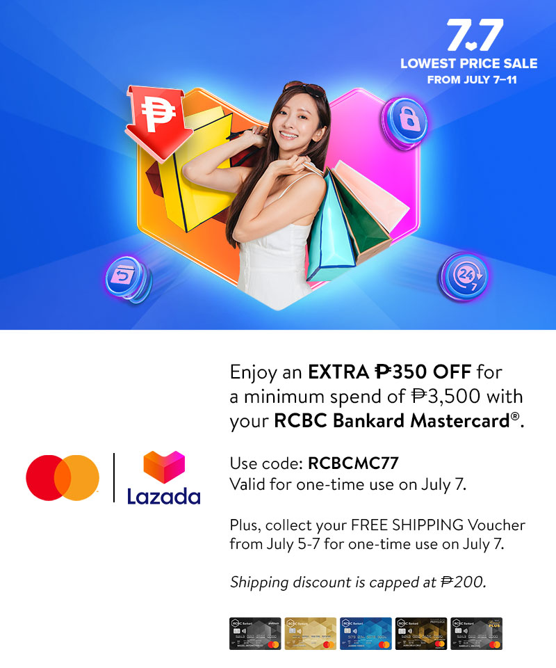 ₱350 OFF at Lazada 7.7 – RCBC Credit Card