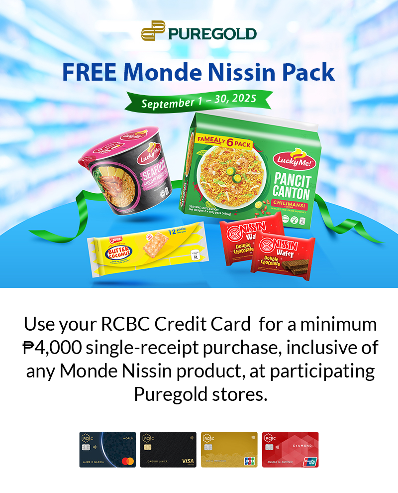 FREE Monde Nissin Pack at Puregold | RCBC Credit Cards