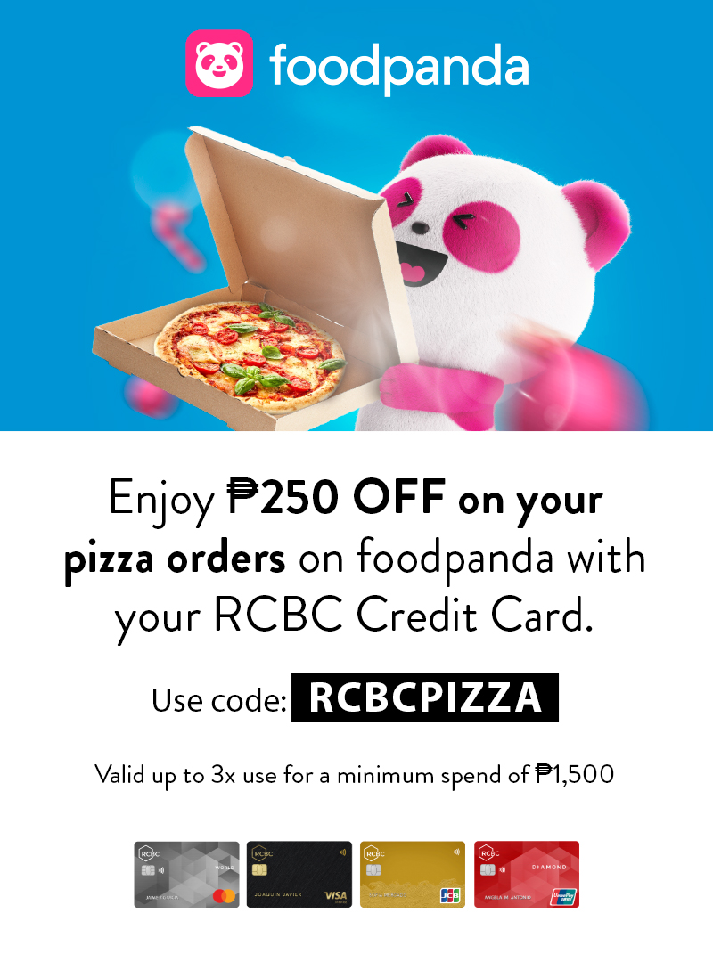 ₱250 OFF on Pizza Orders at foodpanda | RCBC Credit Cards