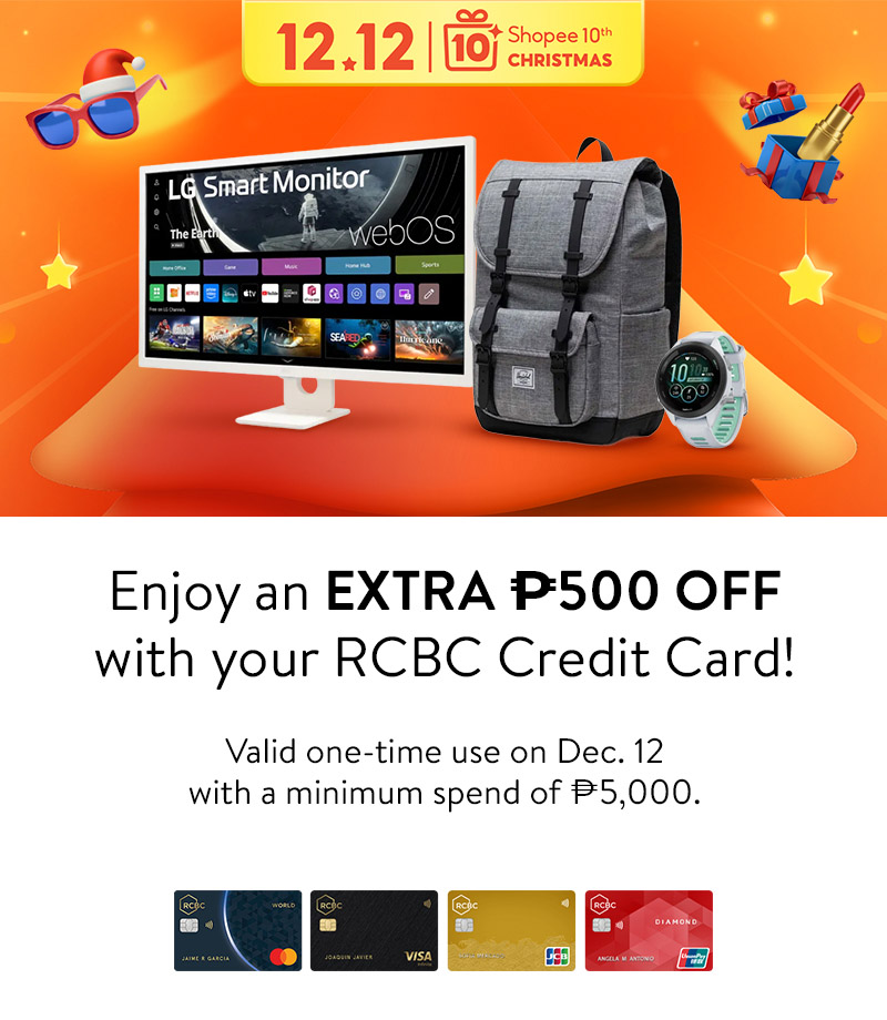 EXTRA ₱500 OFF at Shopee 12.12 Sale | RCBC Credit Cards