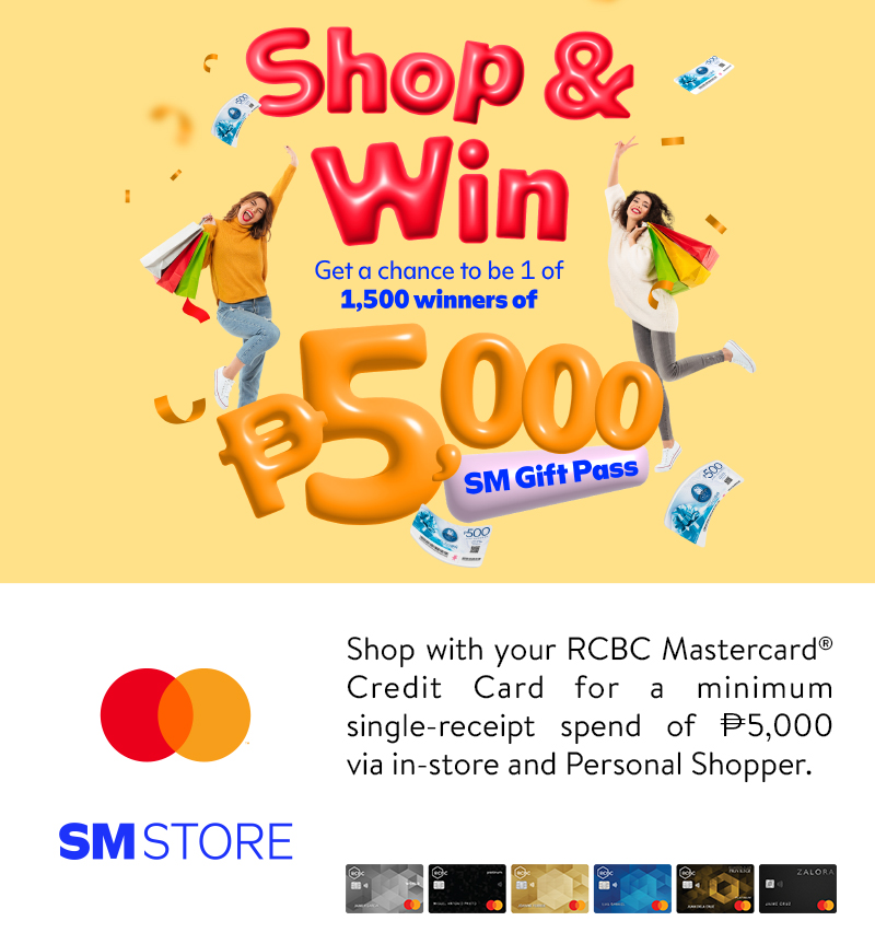Shop & Win ₱5,000 SM Gift Pass at SM Store with RCBC