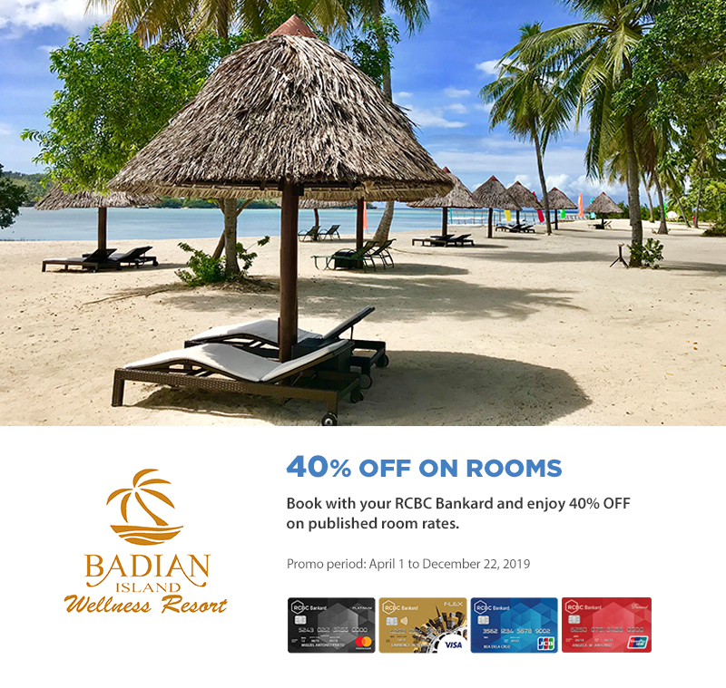 40% OFF at Badian Island Wellness Resort – RCBC Credit Card