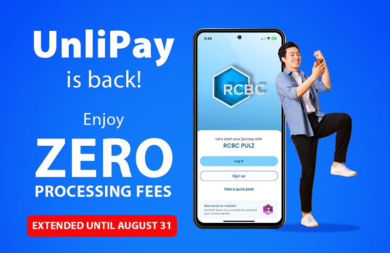 UnliPay is Back: ZERO Processing Fees | RCBC Credit Cards